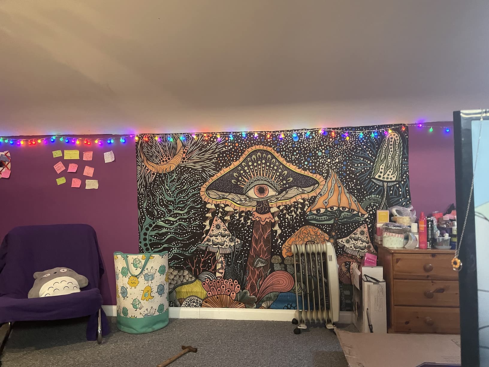 Yrendenge Mushroom Tapestry Eyes Wall Hanging Sea Creatures Tapestry ...