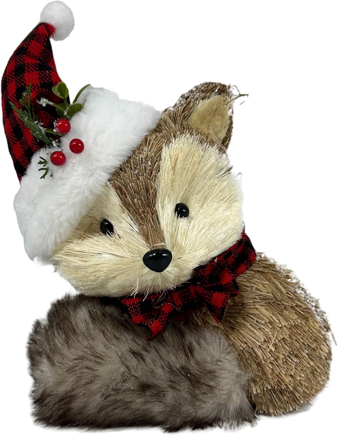 Amazon.com: Galt International Natural Straw Christmas Fox with Red ...