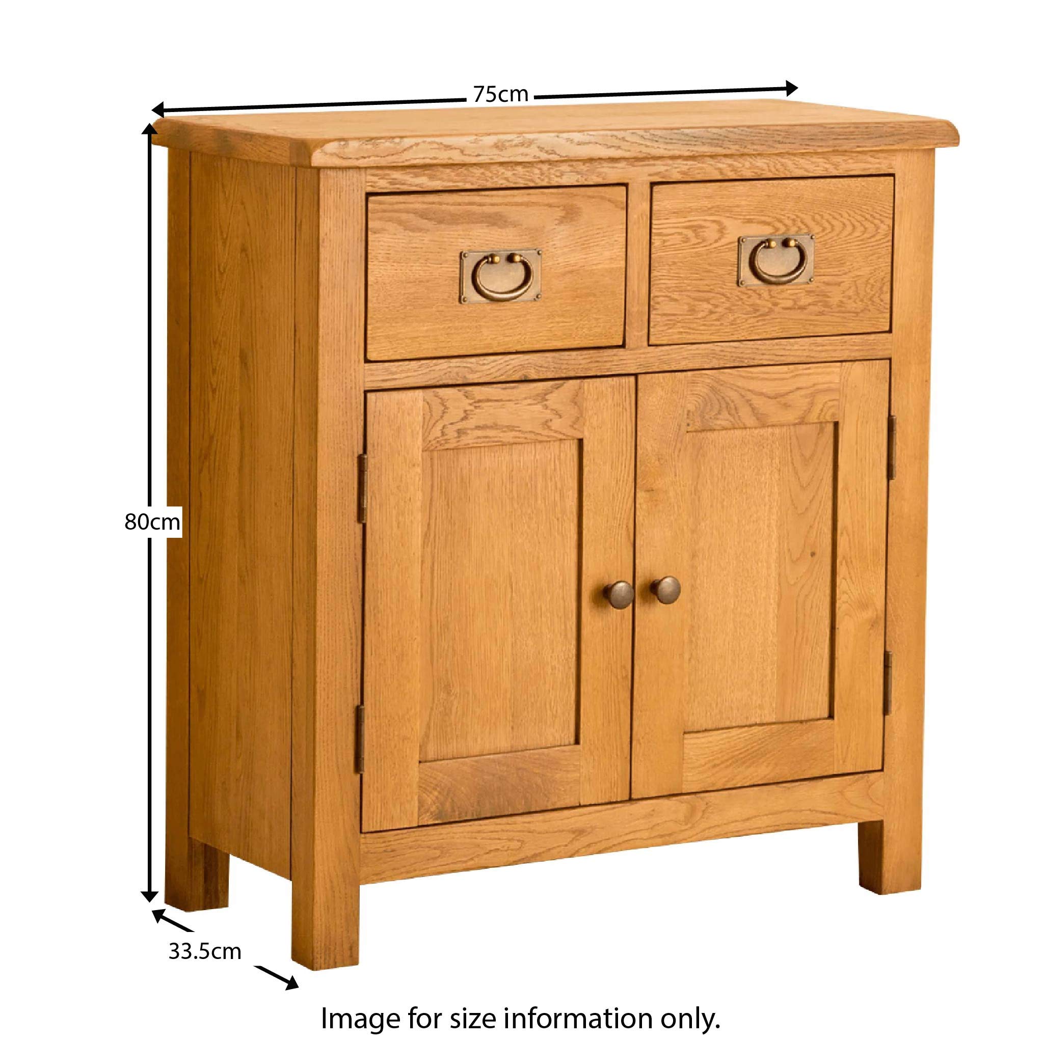 Lanner Oak Mini Sideboard Cabinet | Traditional Rustic Waxed Small 2 ...