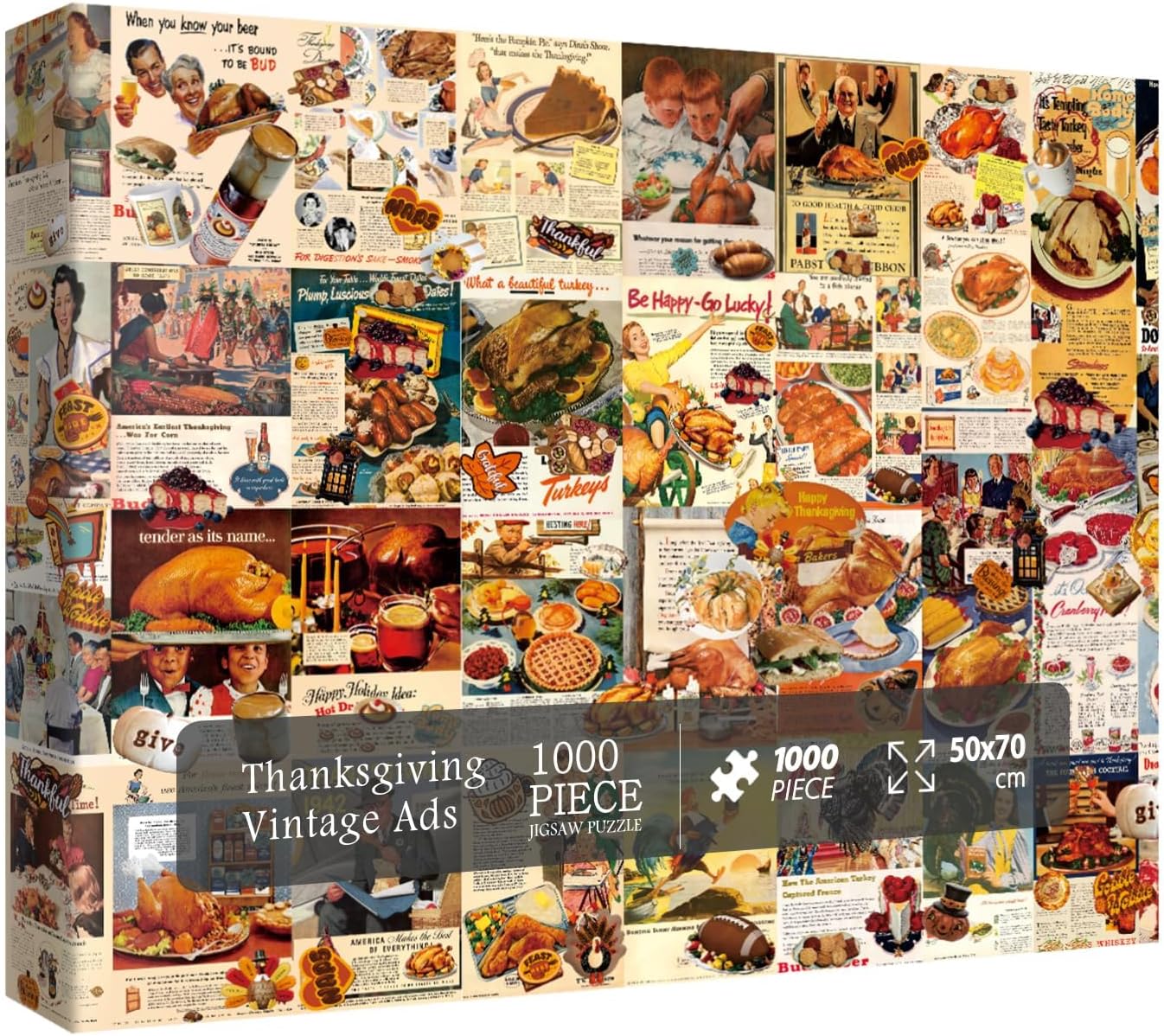 Amazon.com: Vintage Thanksgiving Puzzles for Adults 1000 Pieces, Fall ...