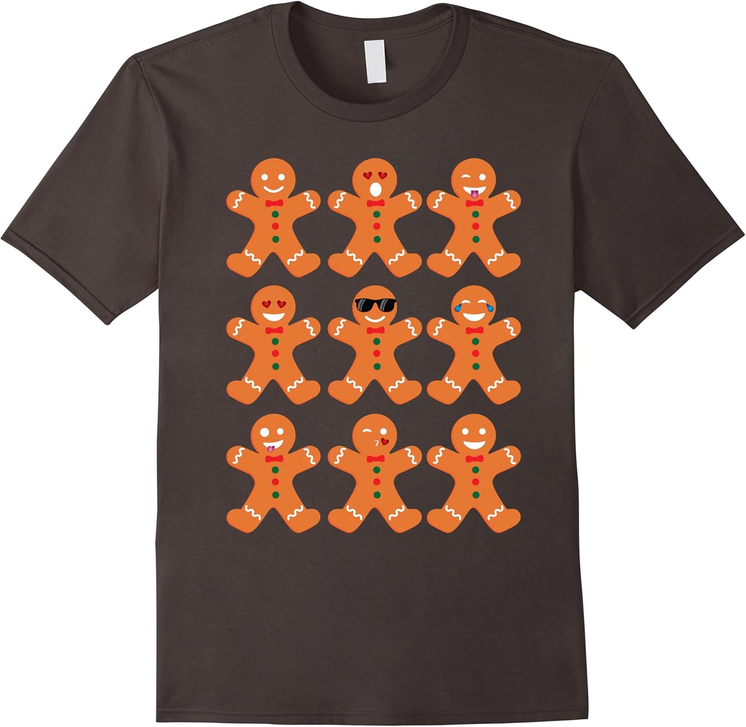 Amazon.com: Gingerbread Man T-Shirt, Cookie Emoji Shirt Christmas ...