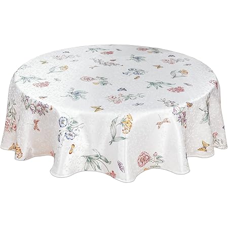 Amazon.com: Lenox Butterfly Meadow 70-inch Round Tablecloth : Home ...
