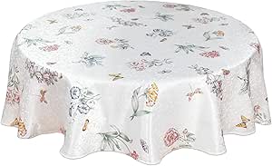 Amazon.com: Lenox Butterfly Meadow 70’’ Round Tablecloth - Machine ...