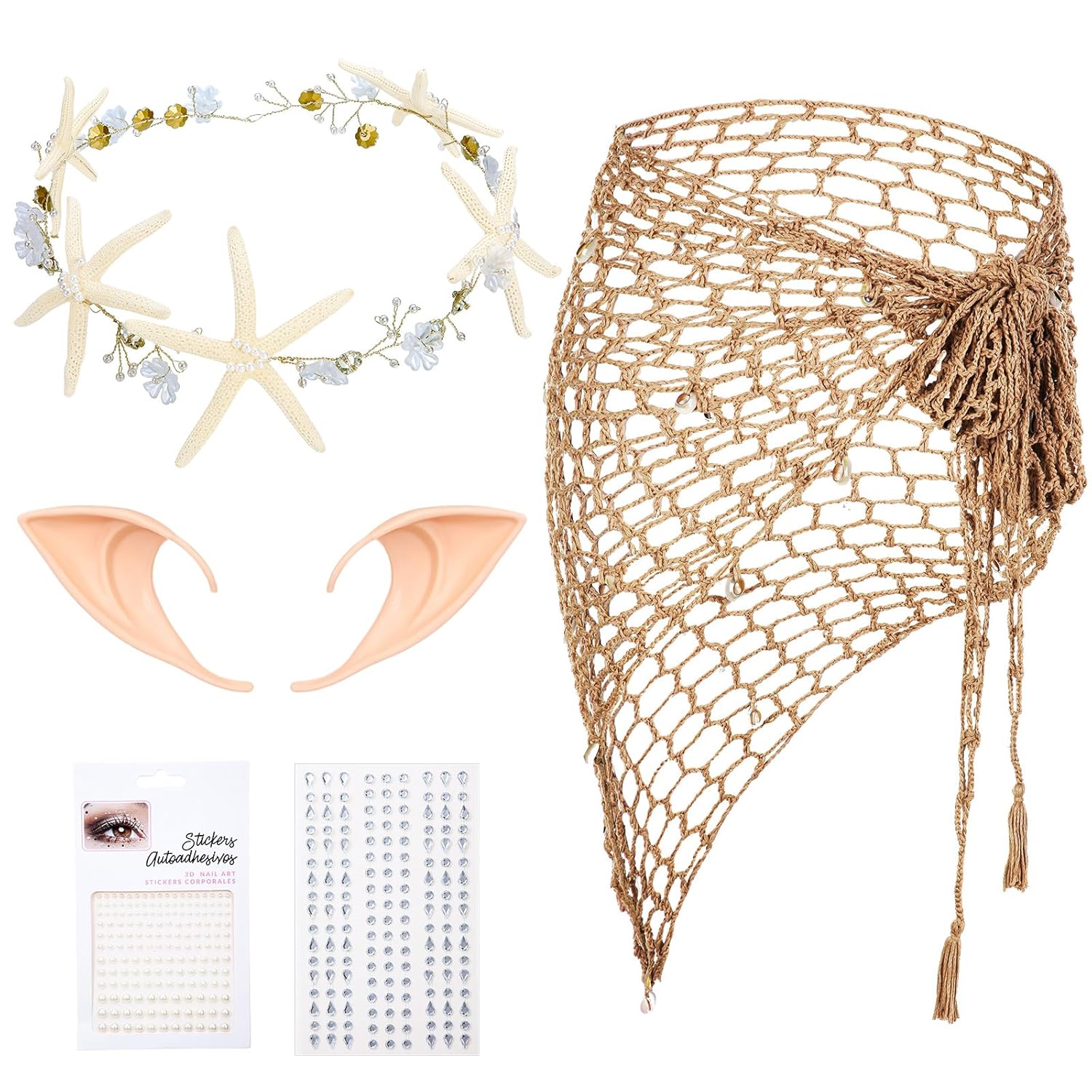 Amazon.com: Blosssound 5 Pcs Mermaid Costume Accessories Halloween ...