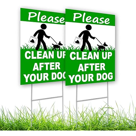 Amazon.com: 6-Pack of Dog Poop Signs for Yard with Metal Wire H-Stakes ...