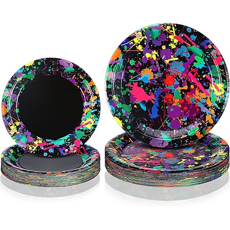 Amazon.com: XJLANTTE Glow Neon Party Supplies - Glow in the Dark Happy ...