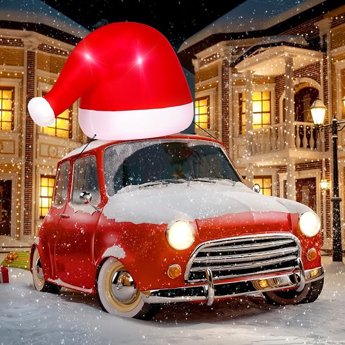 Amazon.com: JellyArch 5.9 ft Large Inflatable Christmas Car Decoration ...