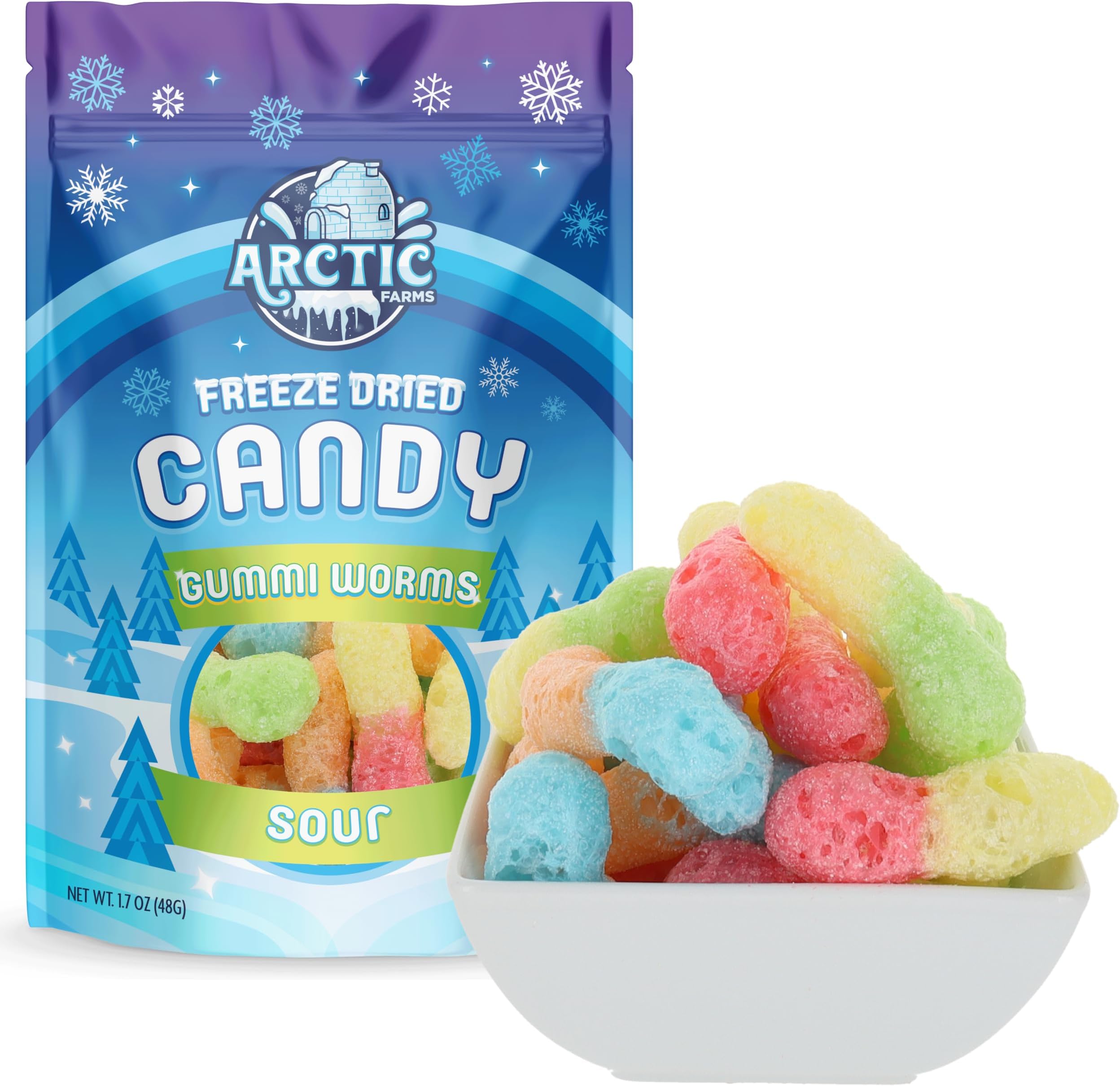 Amazon.com : Freeze Dried Candy Sour Gummy Worms Variety Pack – Crunchy ...