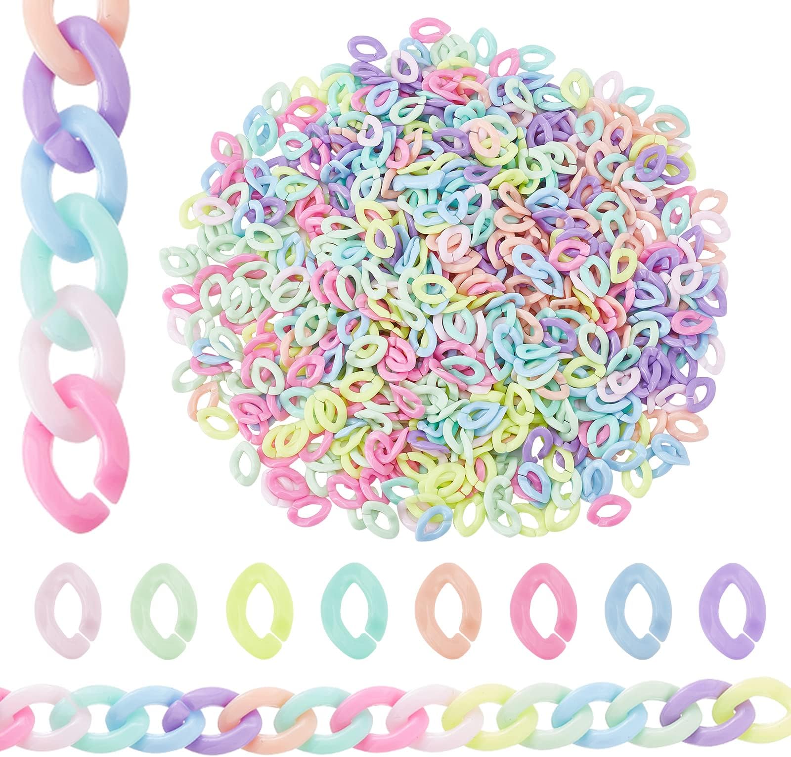 Amazon.com: ALLinONE Mixed Color Plastic C Clip Hooks Chain Links for ...