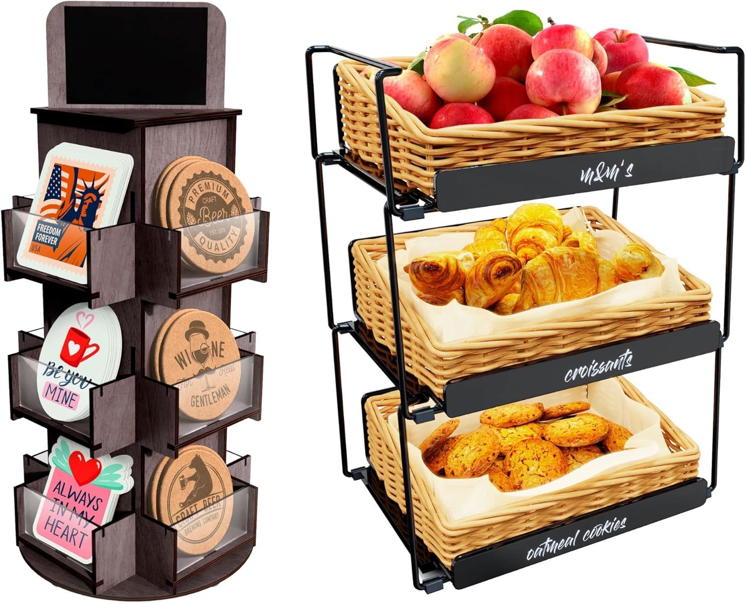 Amazon.com: DS THE DISPLAY STORE 3 Tier Rotating Sticker Display & 3 ...