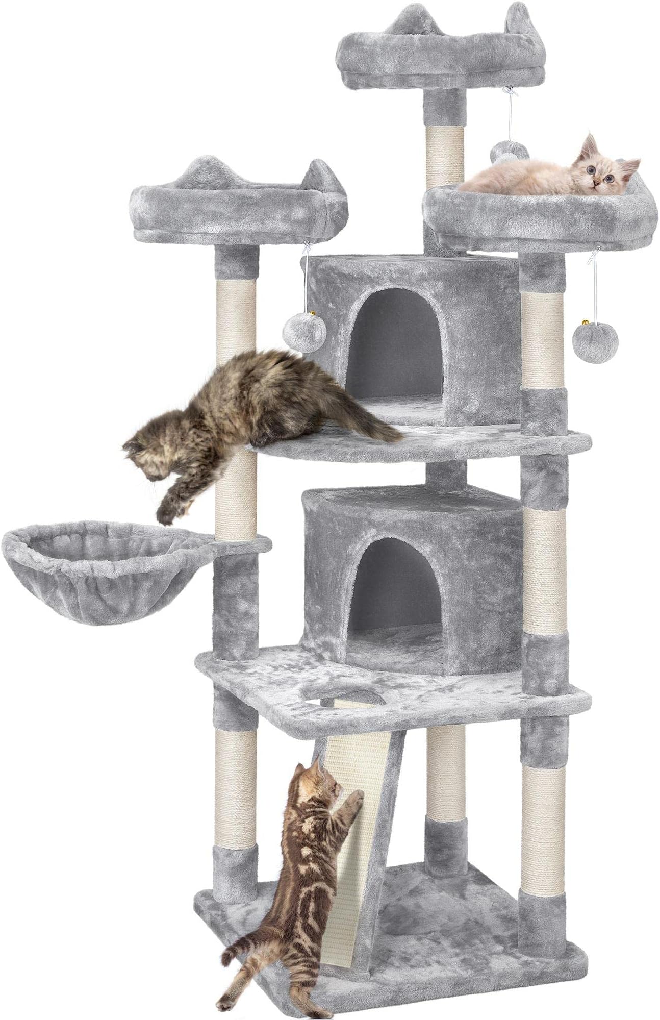 Yaheetech Cactus Cat Tree, 179cm Cat Tower for Indoor Cats, Multi-Level ...