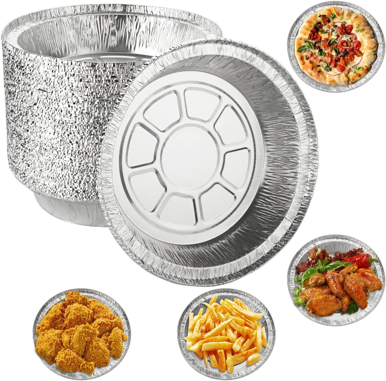 YAYODS 40 Pack Round Foil Trays for Baking, 9 Inch Disposable Aluminium ...