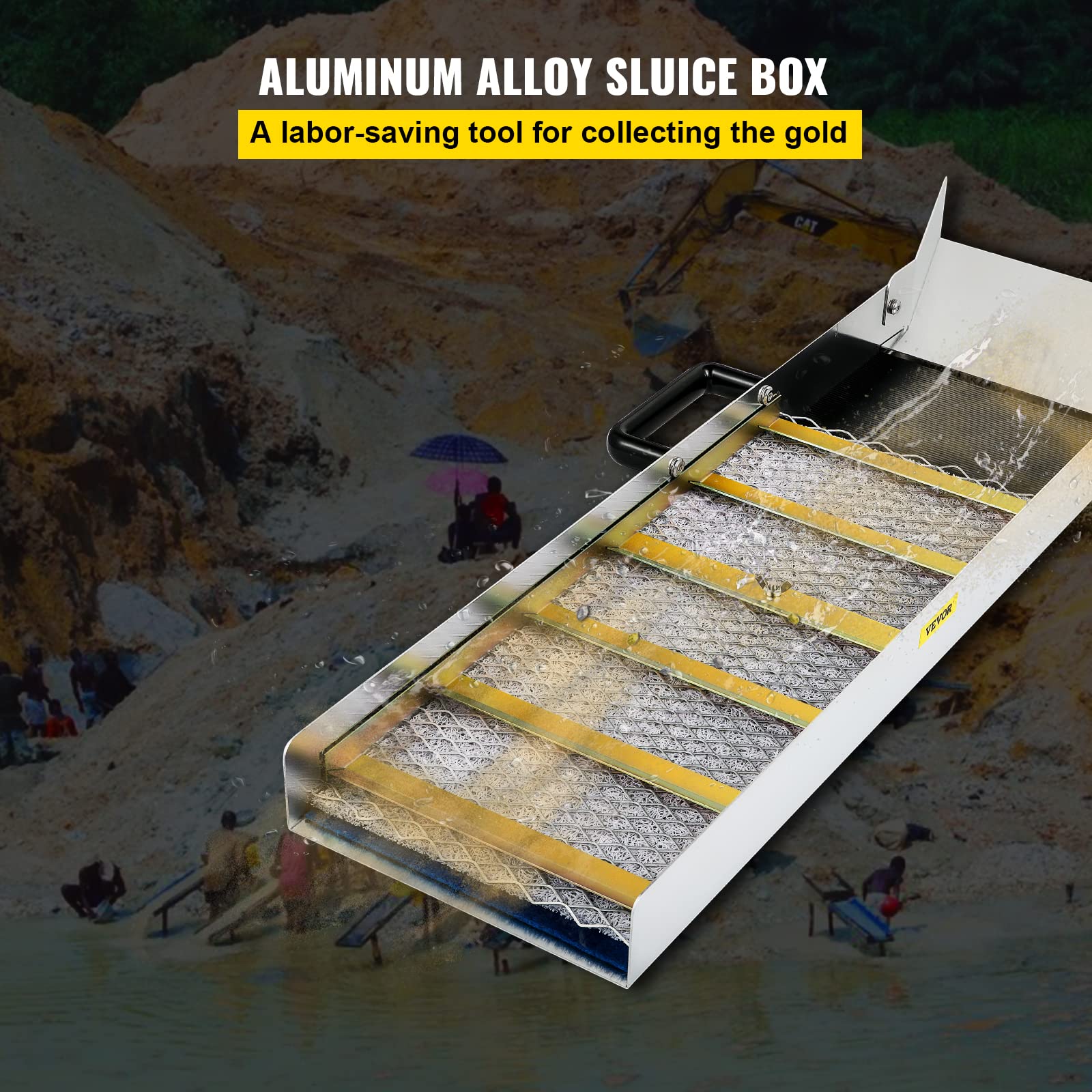 Snapklik.com : Aluminum Alloy Sluice Box, Compact 36 Mini Sluice Boxes ...