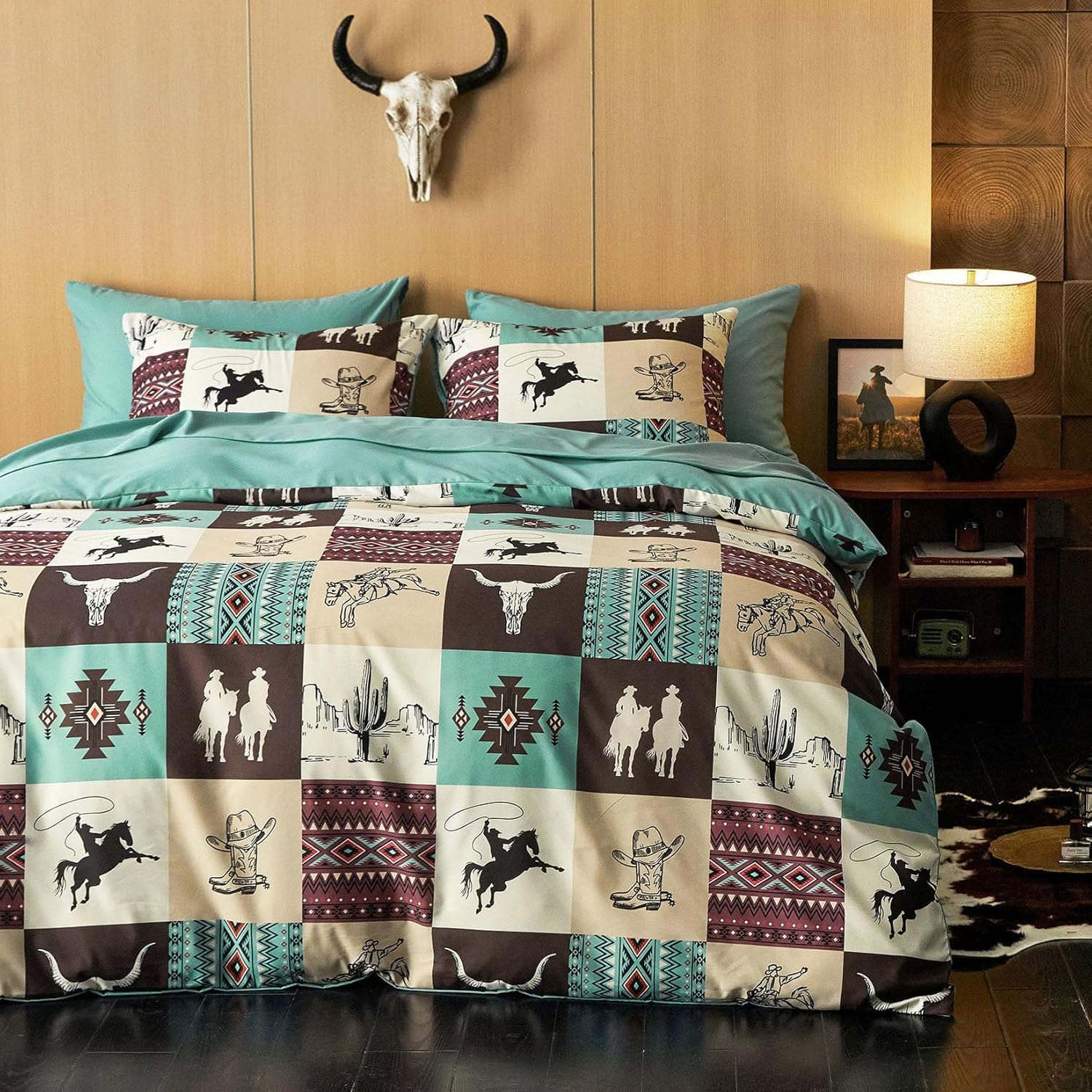 Amazon.com: Wake In Cloud - Western Duvet Cover Set, Southwestern Aztec ...