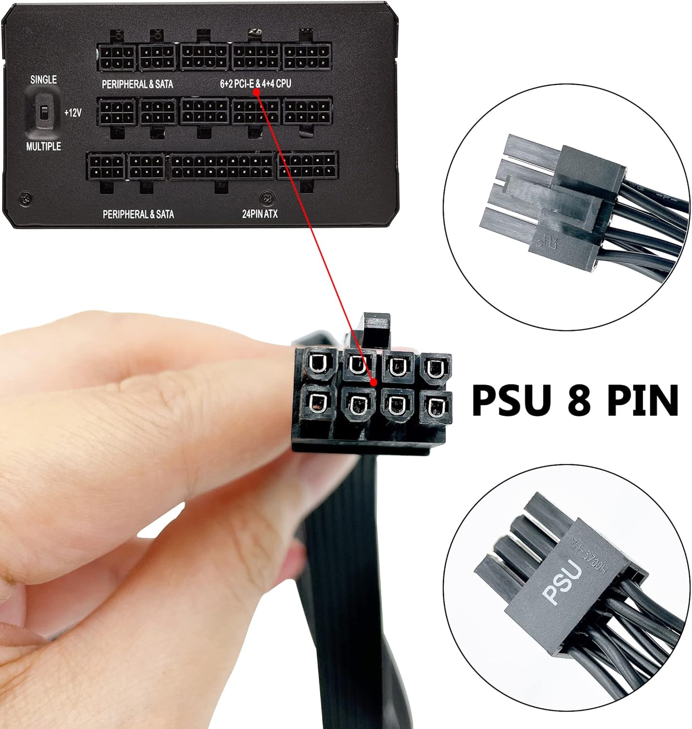 Certusfun CPU Cable for Corsair, PSU 8 Pin to 8 & 44 Nepal | Ubuy