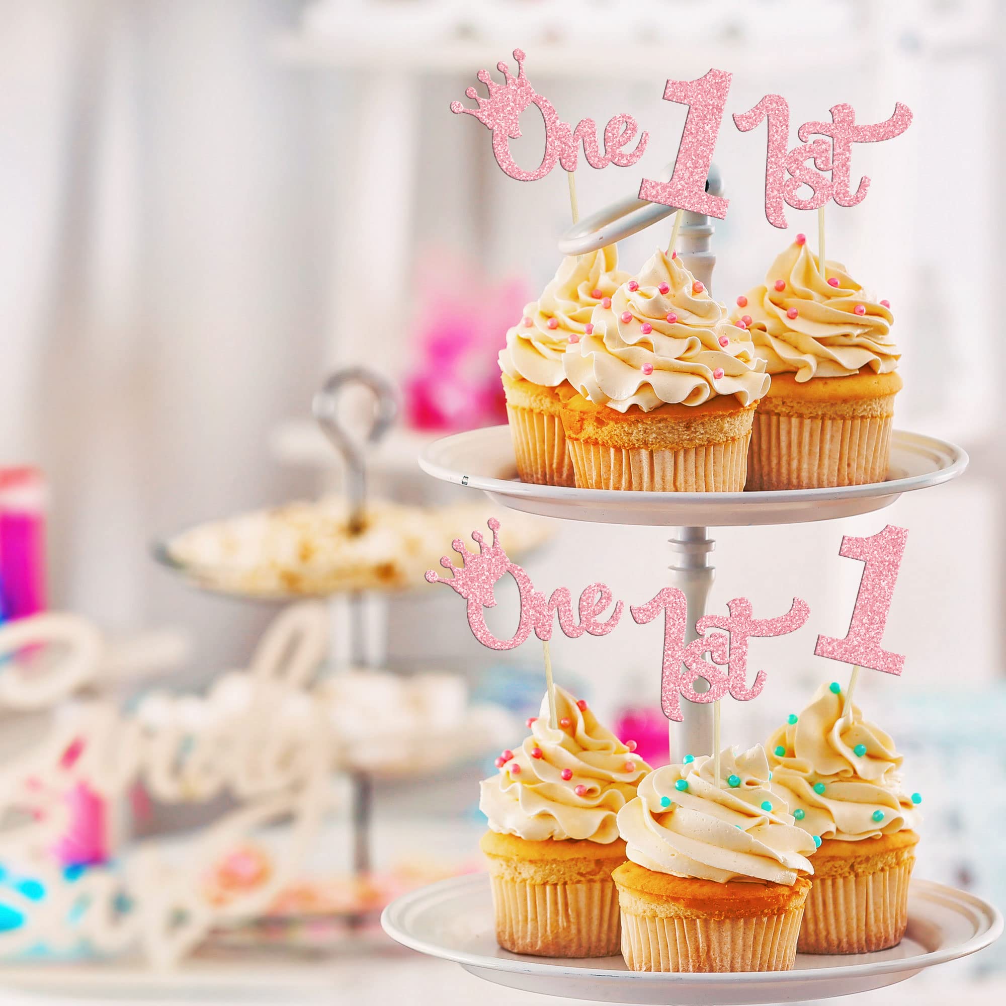 1st Birthday Cupcake Decorations Space Cupcake Toppers, 1st Birthday
