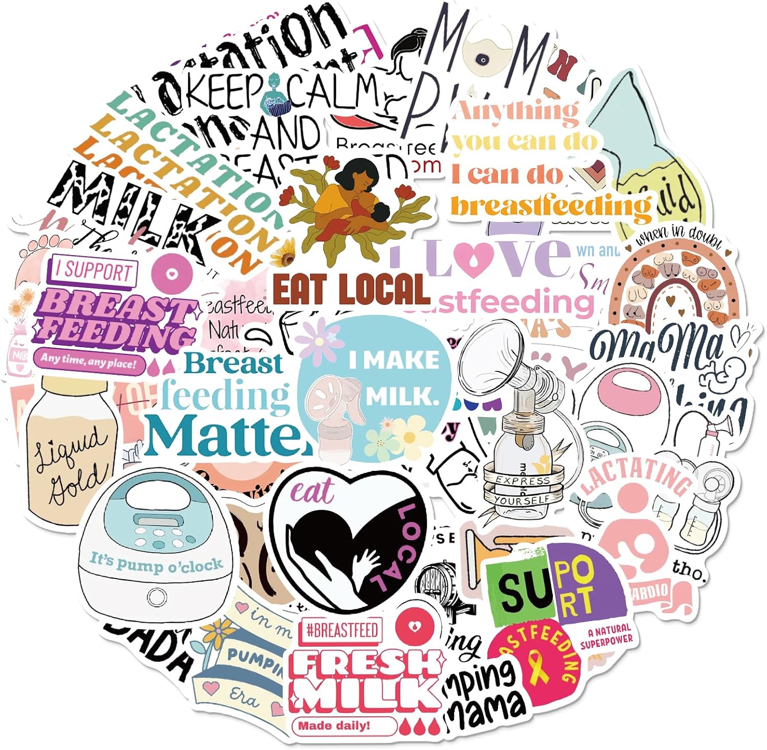 Amazon.com: 50PCS Mom Stickers Funny Breastfeeding Stickers for Laptops ...