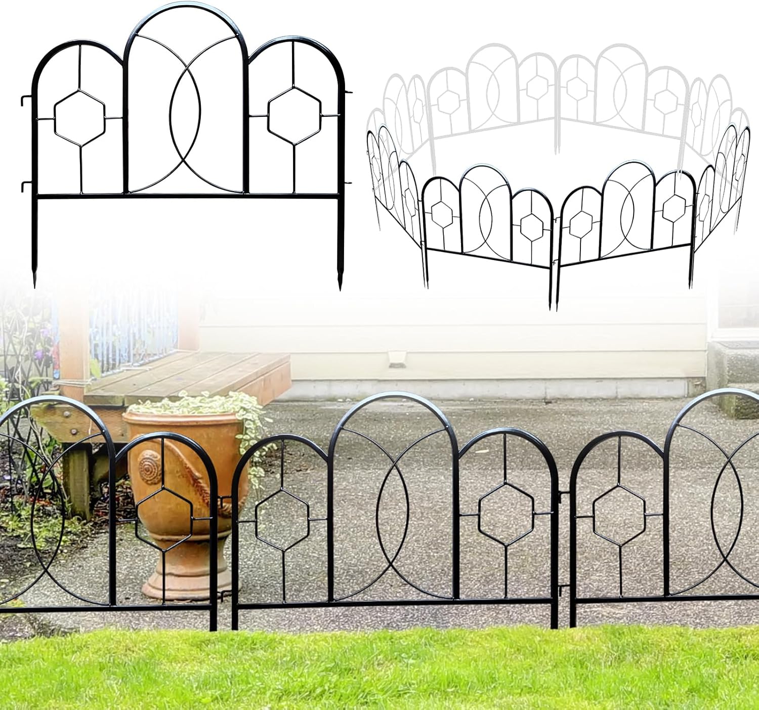 Thealyn Decorative Garden Fence 55 cm H x 60 cm W (5 Panels, Total ...