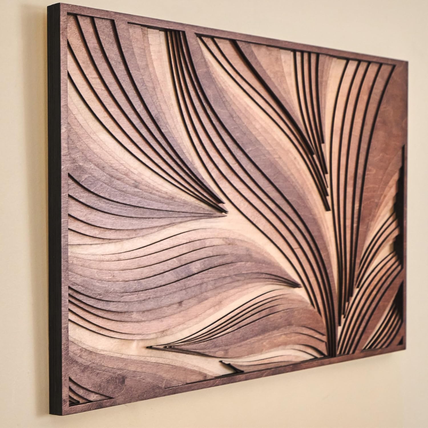 Amazon.com: NEODECO Parametric Wood Wall Art, 3D Acoustic Wall Panel of ...