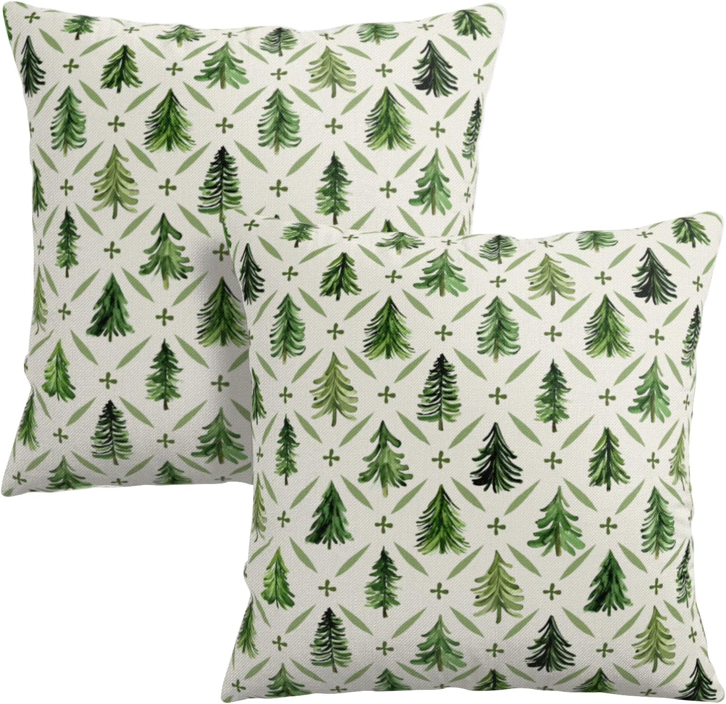 Amazon.com: Wnoesat Christmas Tree Pillow Covers 18x18 Set of 2 Sage ...