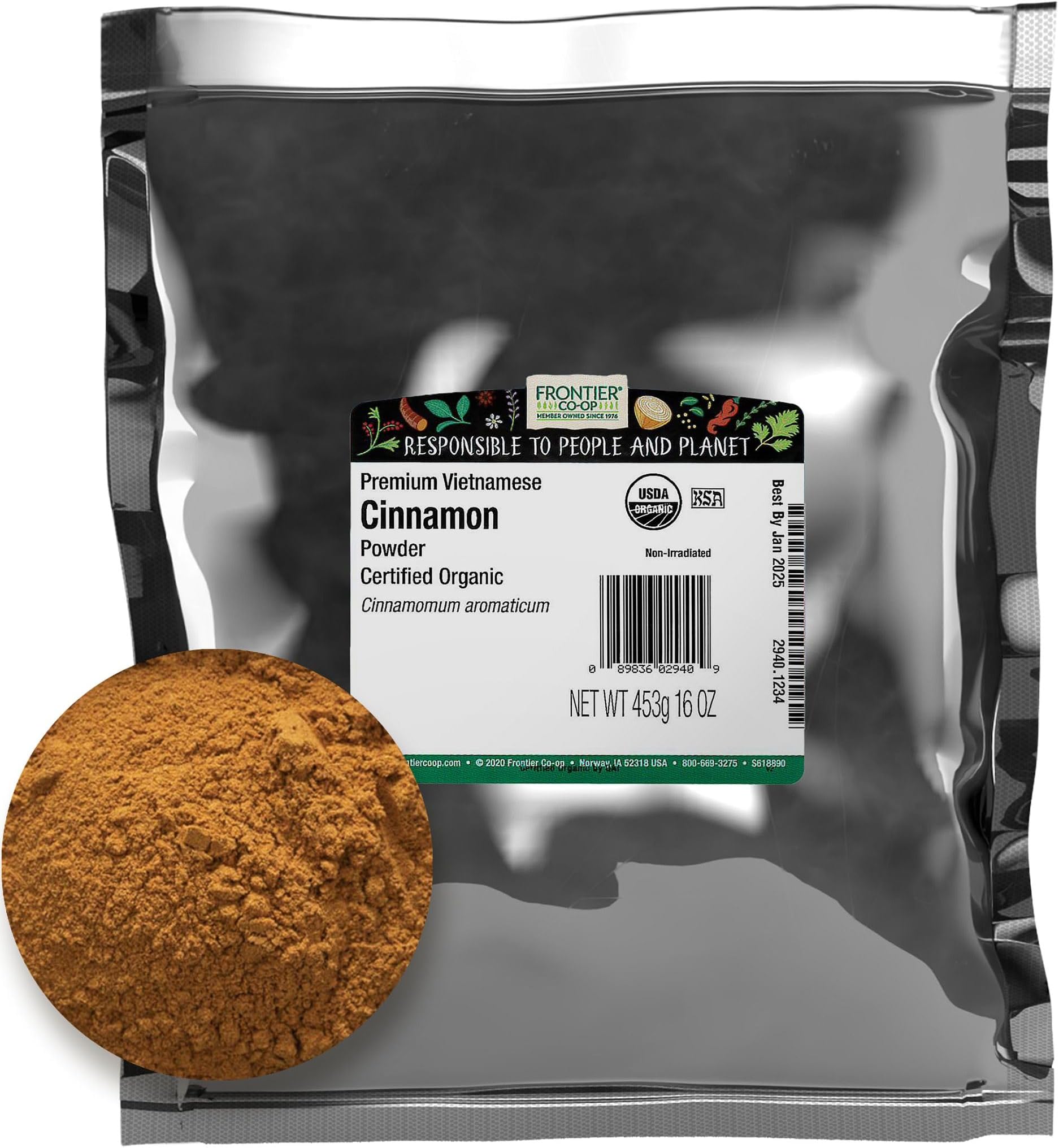 Amazon.com : Frontier Co-op Organic Vietnamese Cinnamon Ground Powder ...