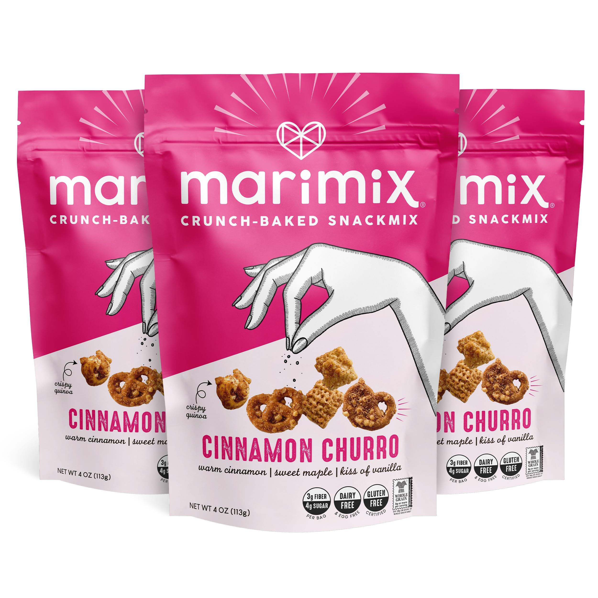 Amazon.com: Marimix Snack Mix | Cinnamon Churro 3 Pack | Crunch Baked ...