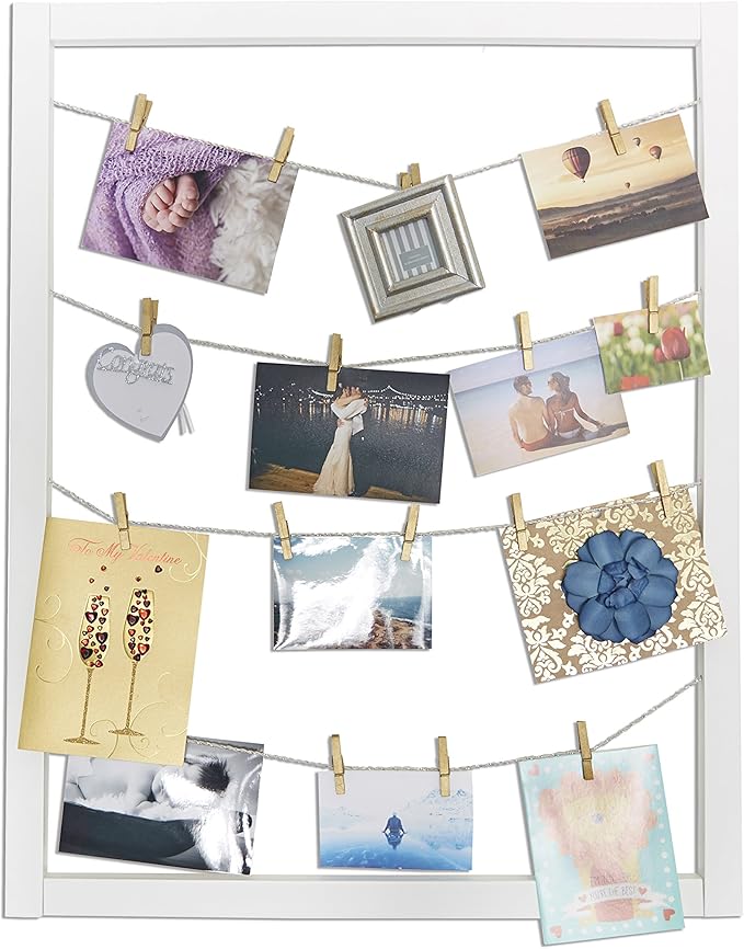 Amazon.com - Reimagine Hanging Photo Display- Wood Wall Picture Frame ...