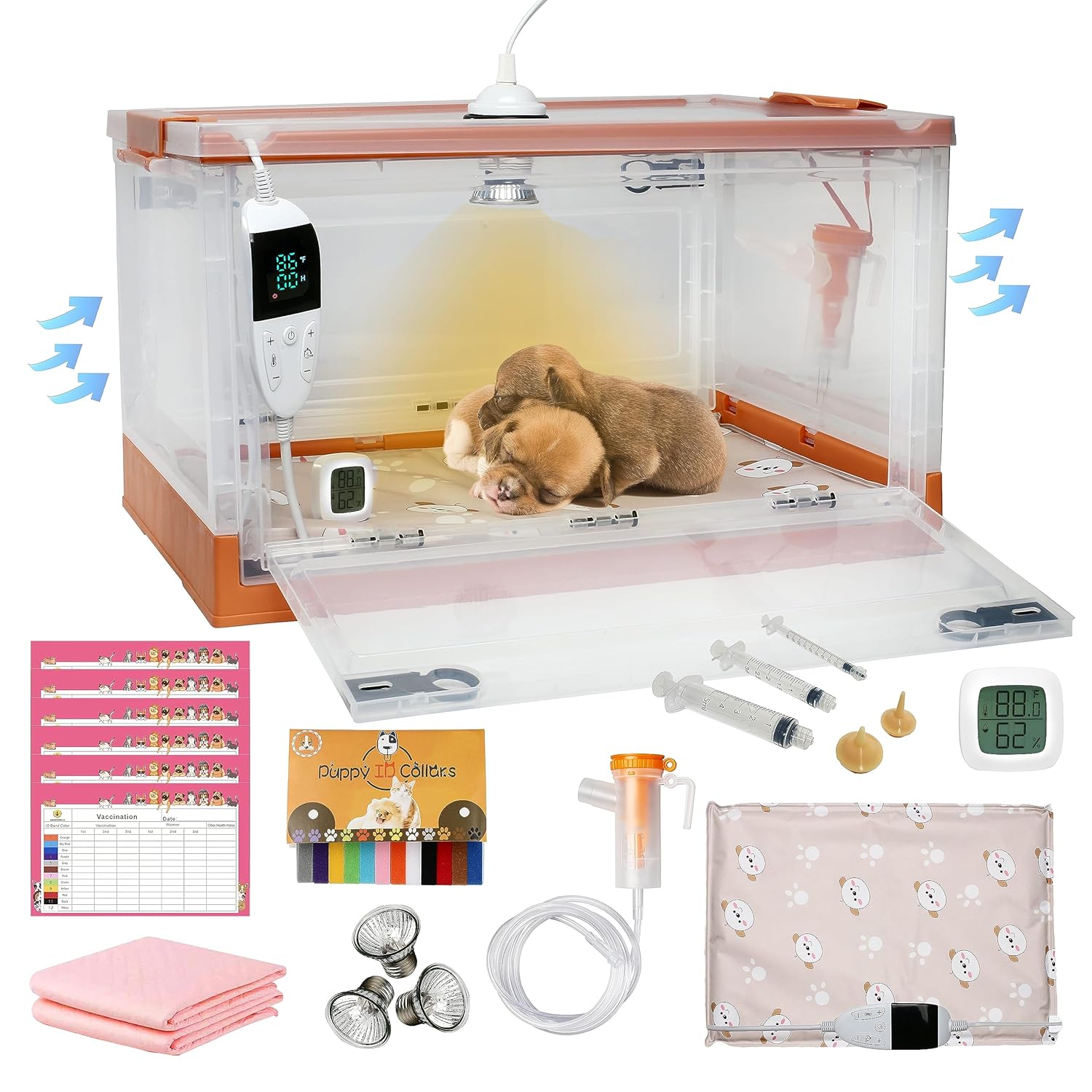 SQUARECIRCLE Puppy Incubator with Nebulization Accessory, Pet Incubator ...