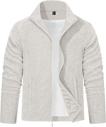 EKLENTSON Mens Fleece Jacket Full Zip Lightweight Warm Winter Outdoor ...