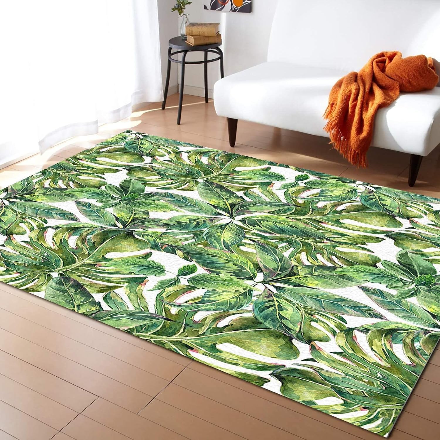 Amazon.com: Summer Green Tropical Plant Leaf Area Rug, Tropical Plant ...