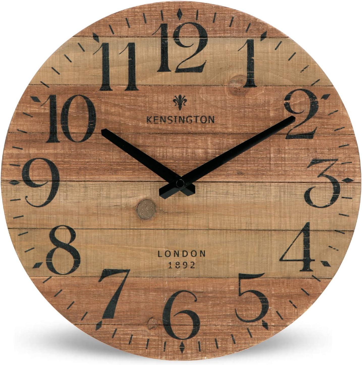 Amazon.com: NIKKY HOME Rustic Farmhouse Wood Wall Clock - 12 Inch ...