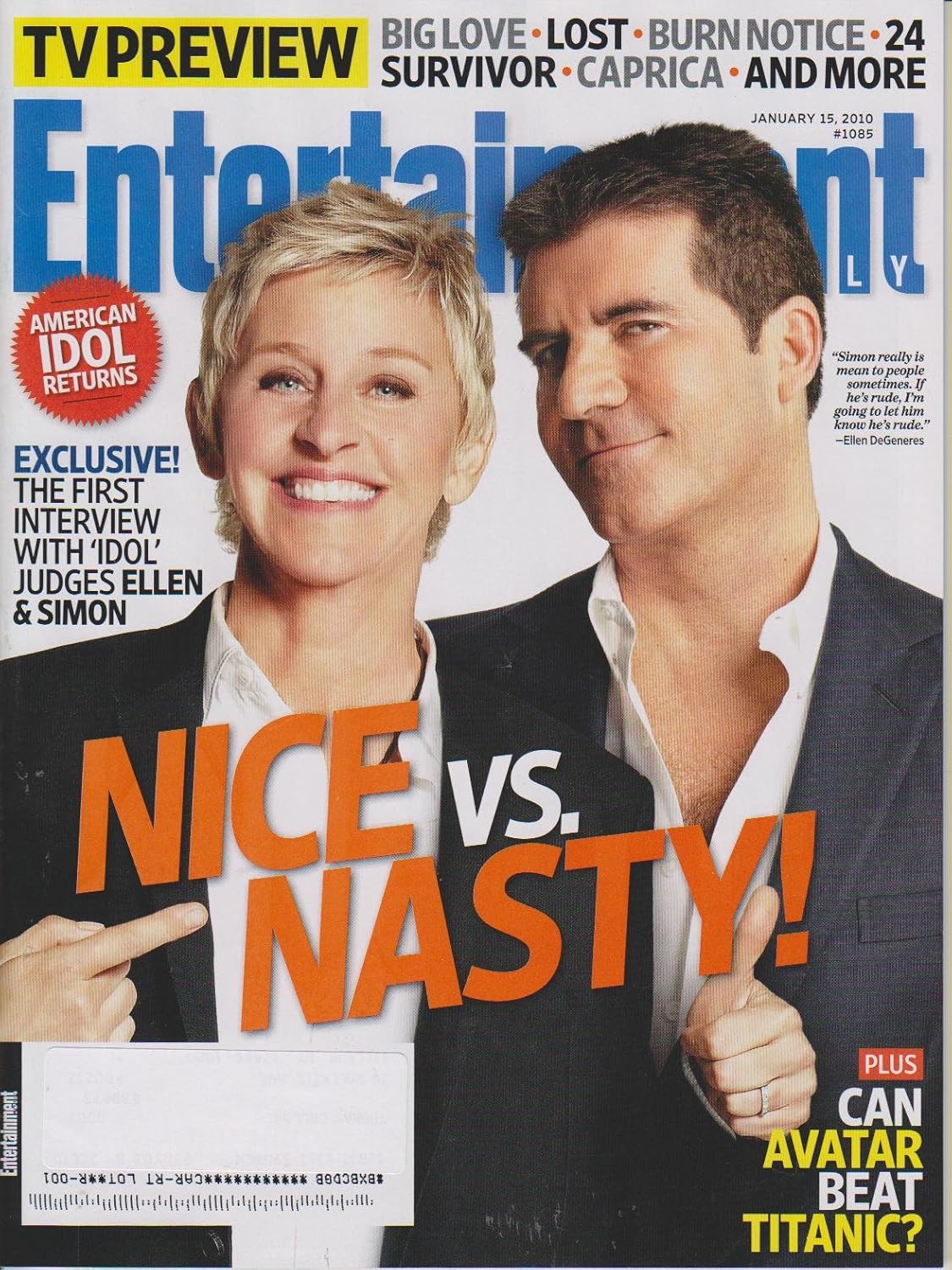 Entertainment Weekly Magazine (January 15, 2010) Ellen Degeneres ...