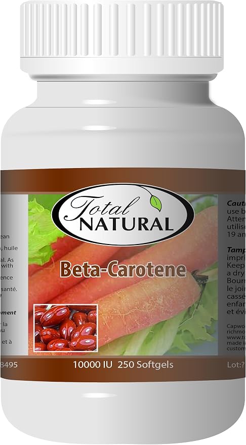 Beta-Carotene 10000iu 250s [1 bottle] by Total Natural, Vision Care ...
