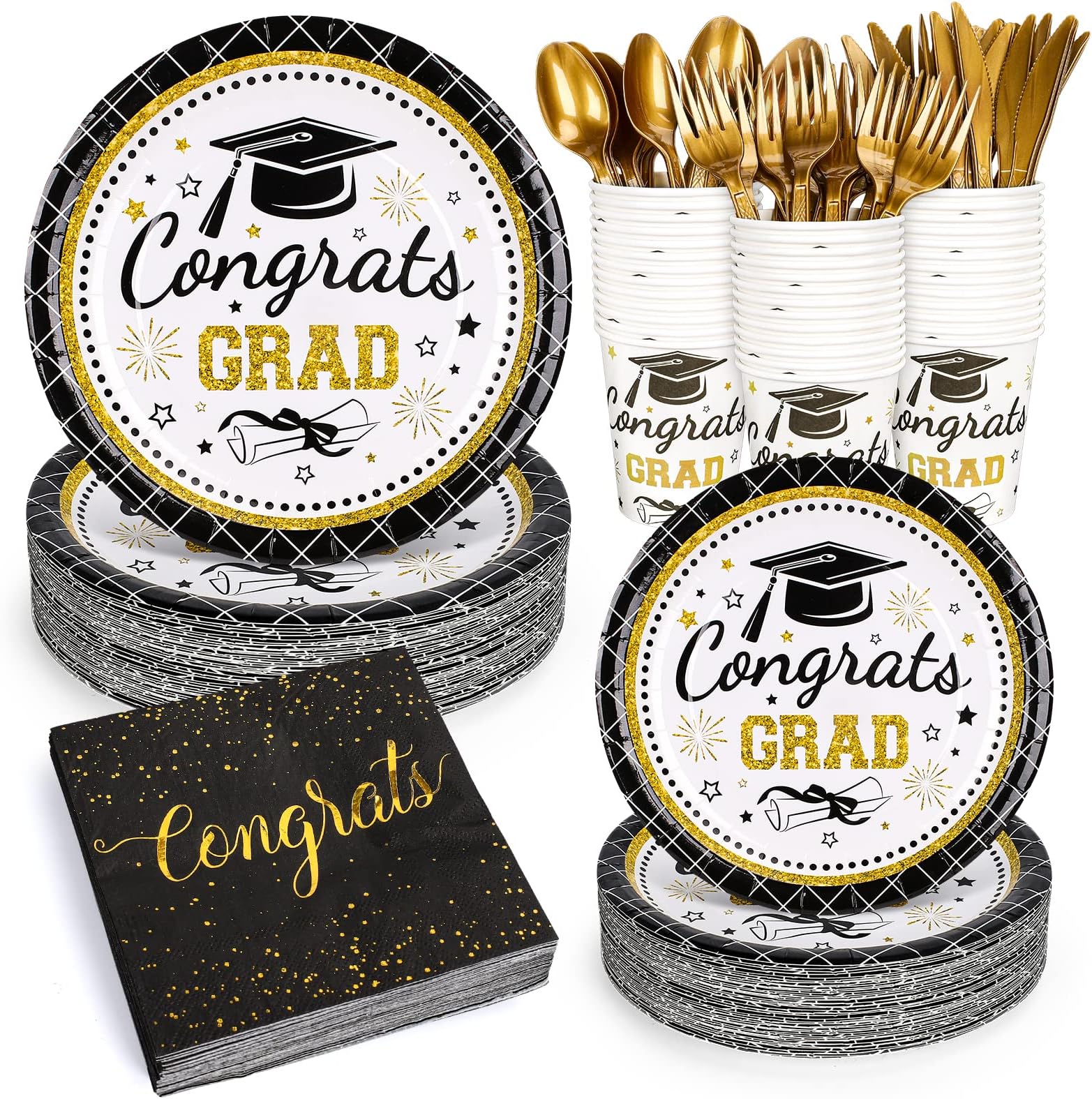 Amazon.com: KaKan Graduation Party Decorations,201PCS Graduation Plates ...