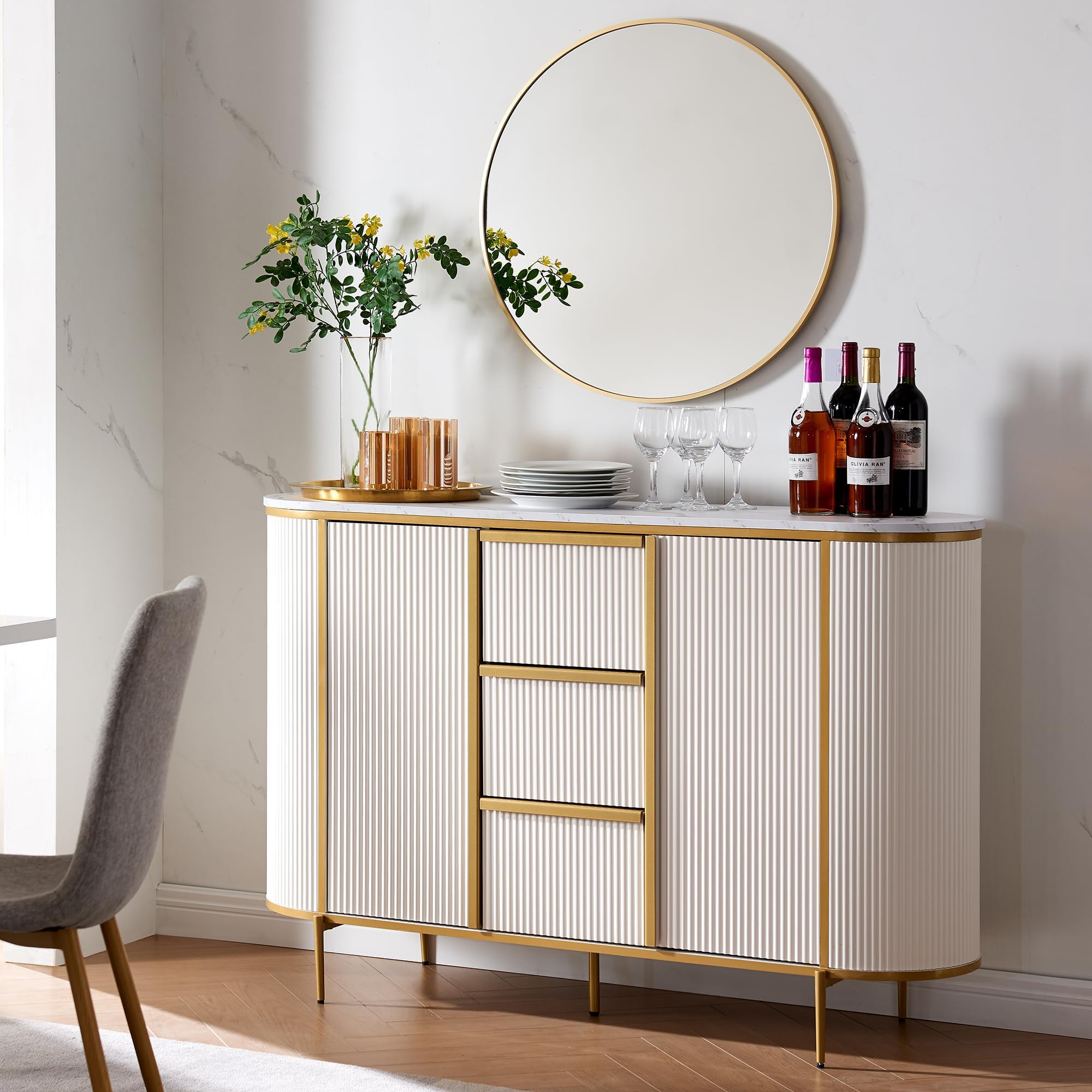Amazon.com - OKD Modern Luxury Sideboard Buffet Cabinet with Storage ...