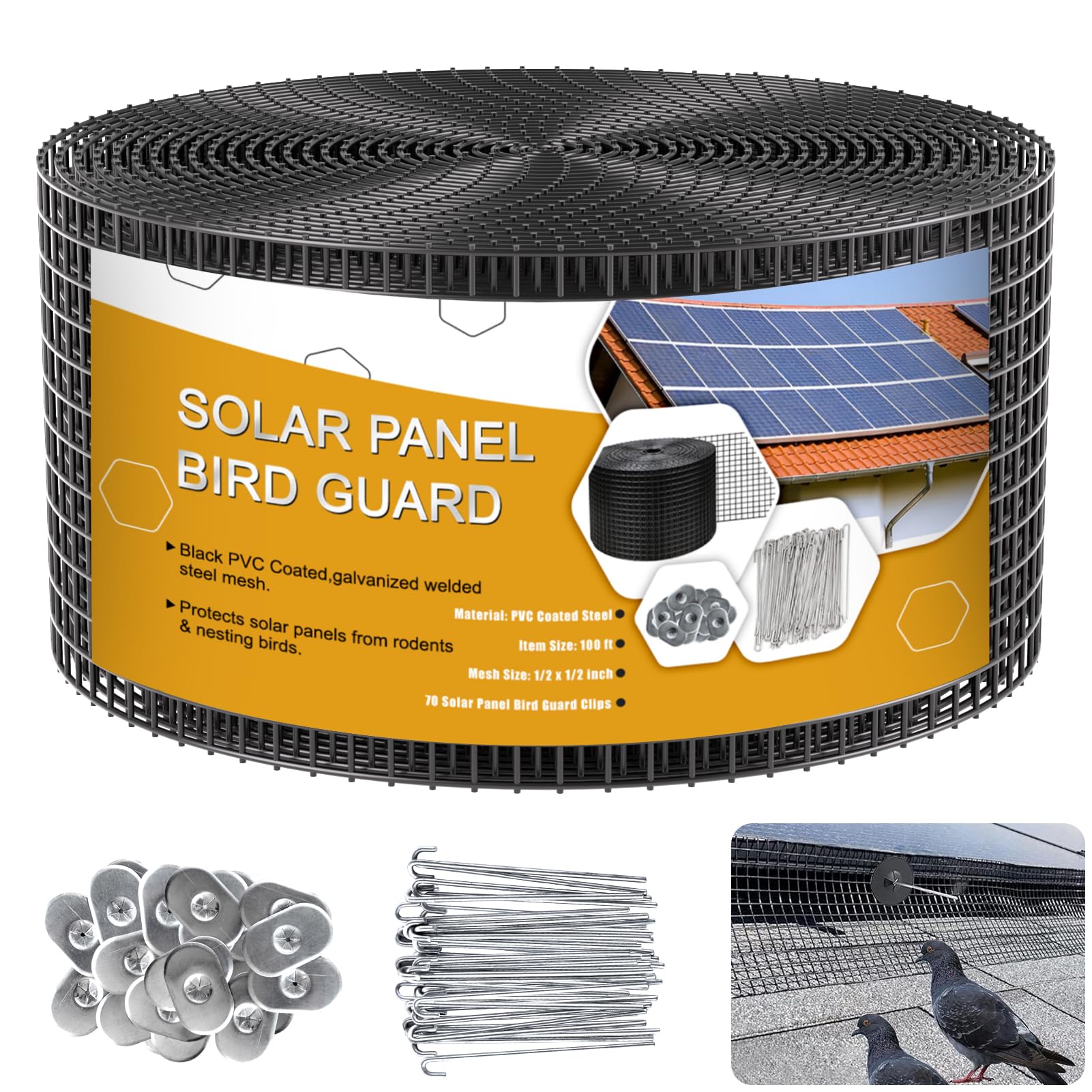 Snapklik.com : Solar Panel Bird Guard,6in X 100ft Critter Guard Roll ...