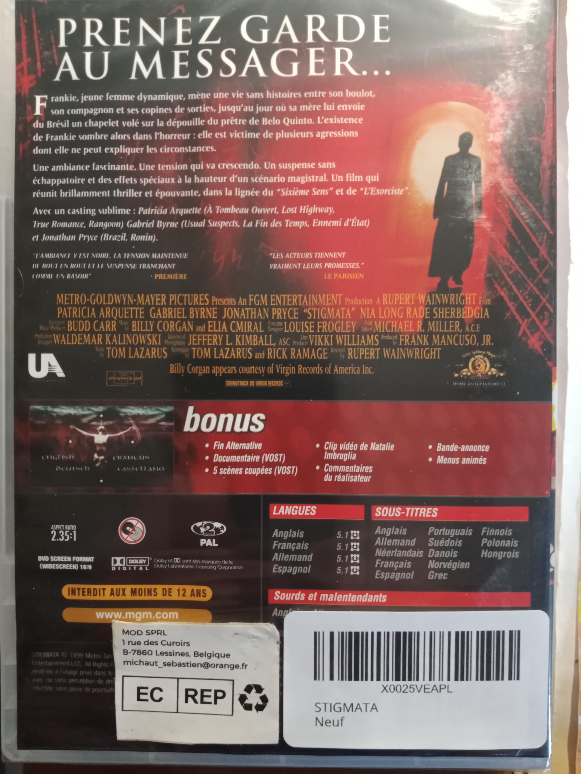 Stigmata: Amazon.de: Arquette, Patricia, Byrne, Gabriel, Pryce ...