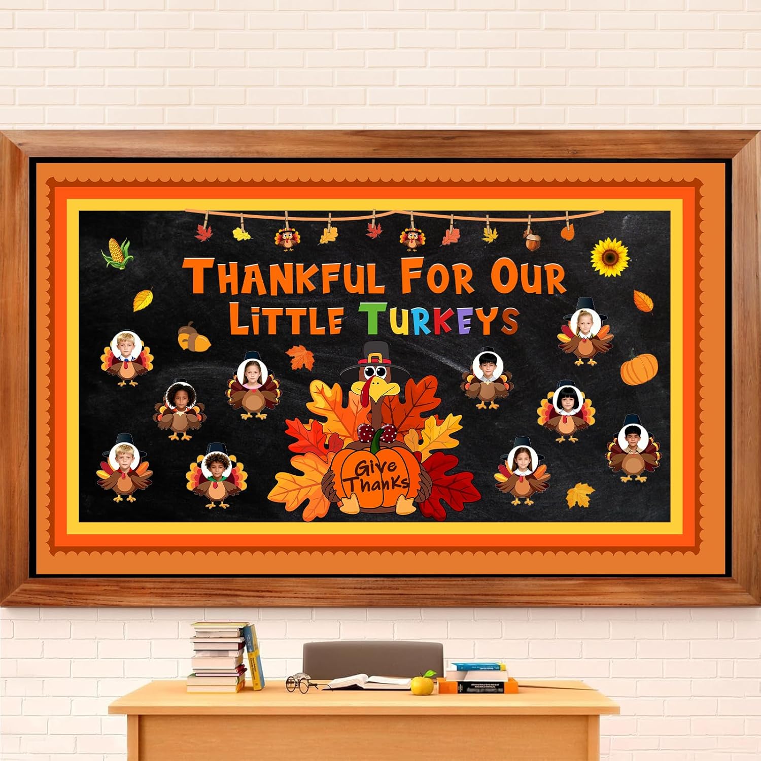 Amazon.com: Thanksgiving Bulletin Board Decorations Fall Turkey ...