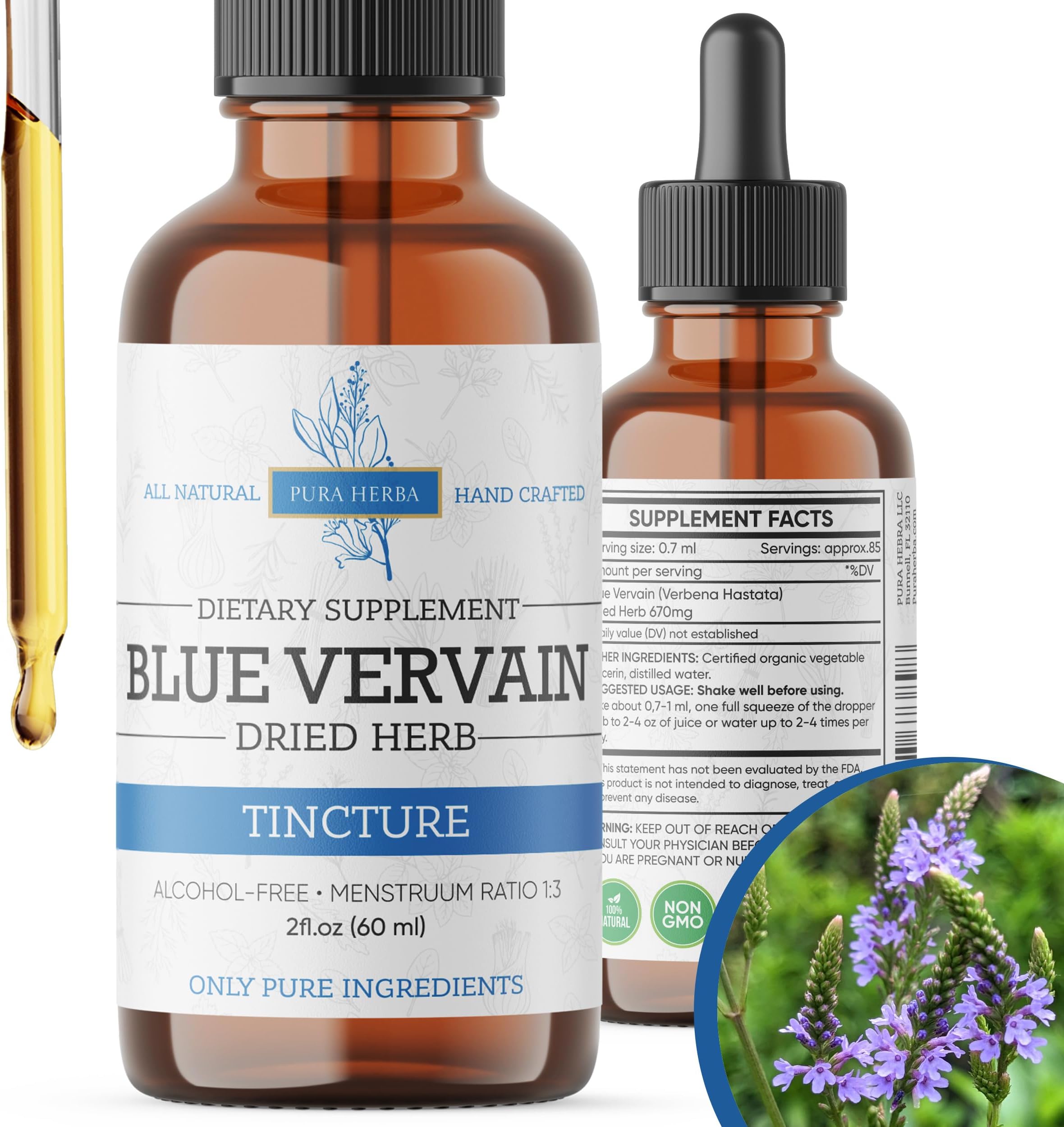 Amazon.com: Blue Vervain Alcohol-Free Liquid Extract, Organic Blue ...