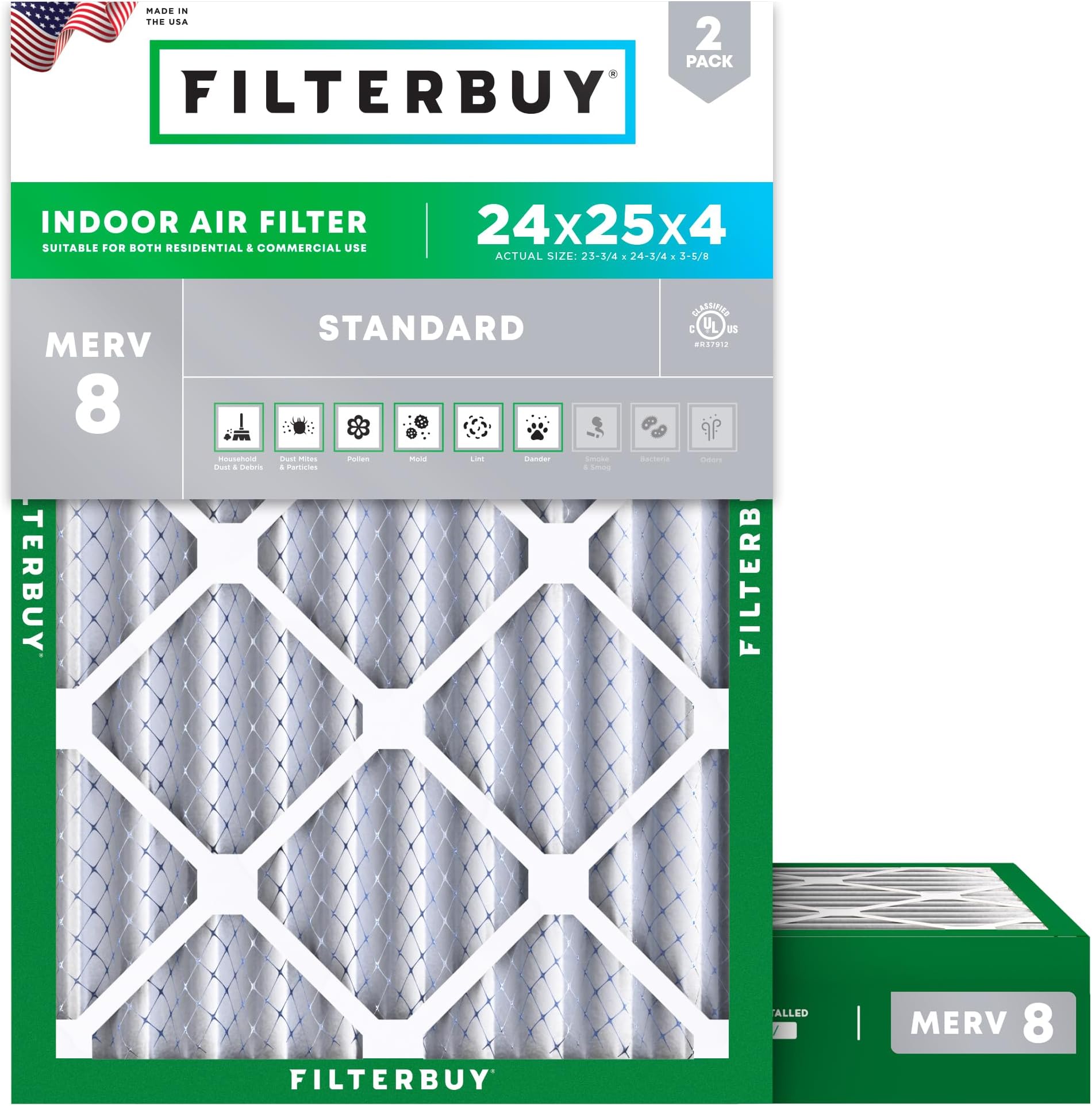 EXPXXFIL0024 24x25x5in Replacement Filter Compatible with Bryant ...