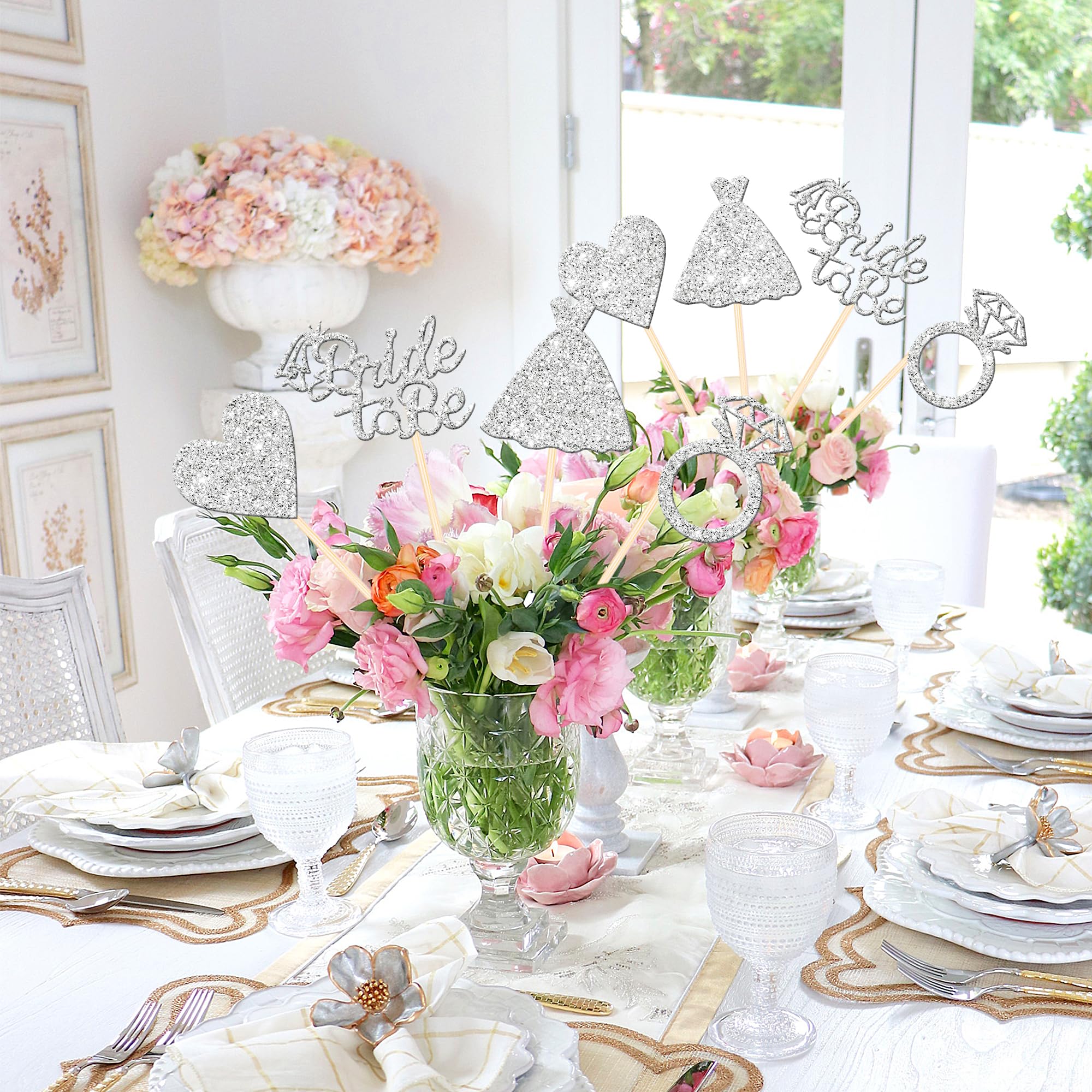 Glitter Wedding Centerpieces With Sticks Silver Sparkle Wedding Table