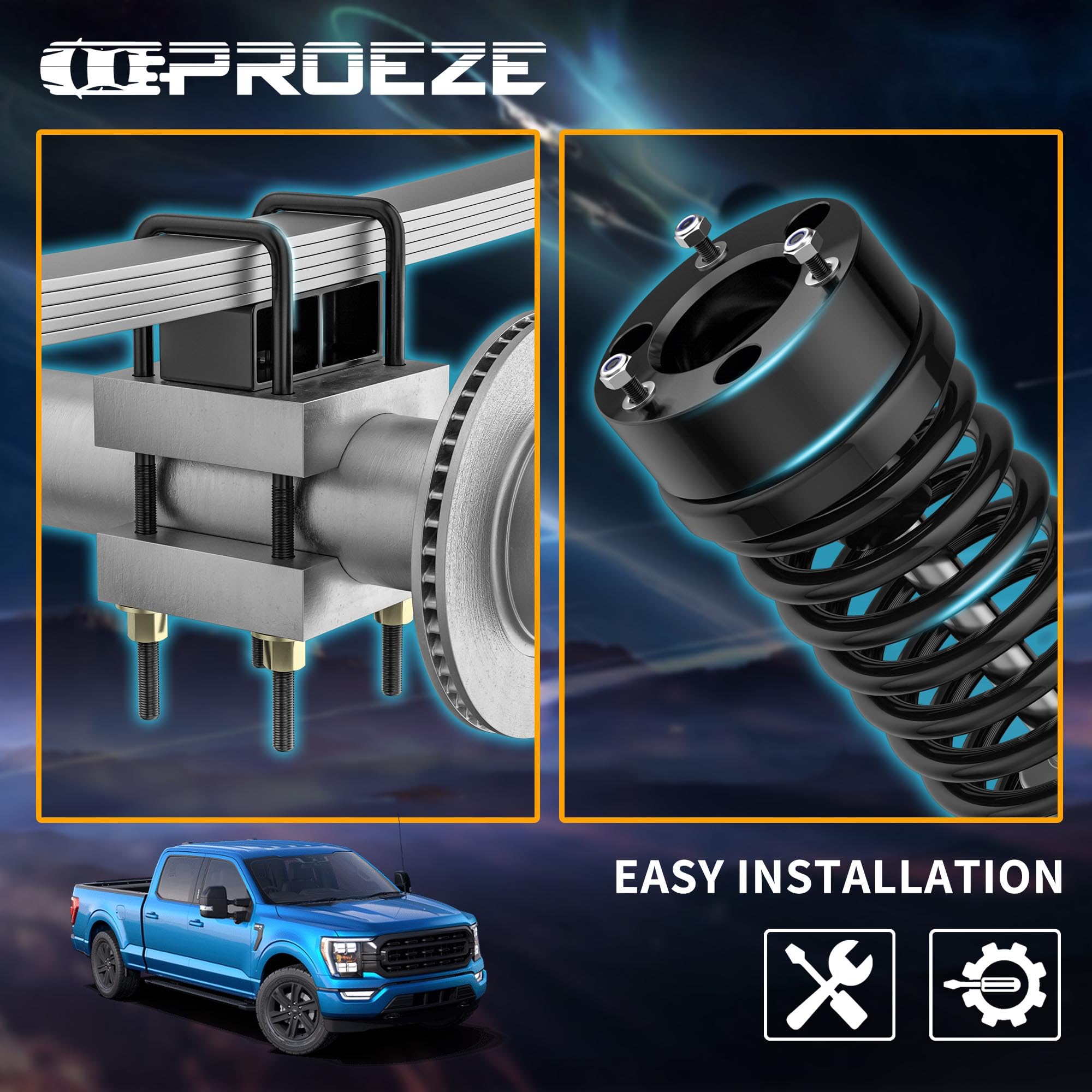 Snapklik.com : PROEZE 3" Front And 3" Rear Leveling Lift Kits For 2004 ...