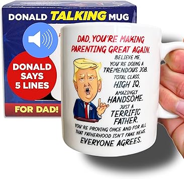 Amazon.com: Talking Donald Trump Mug - Real Voice, Unique Gift for Dad ...