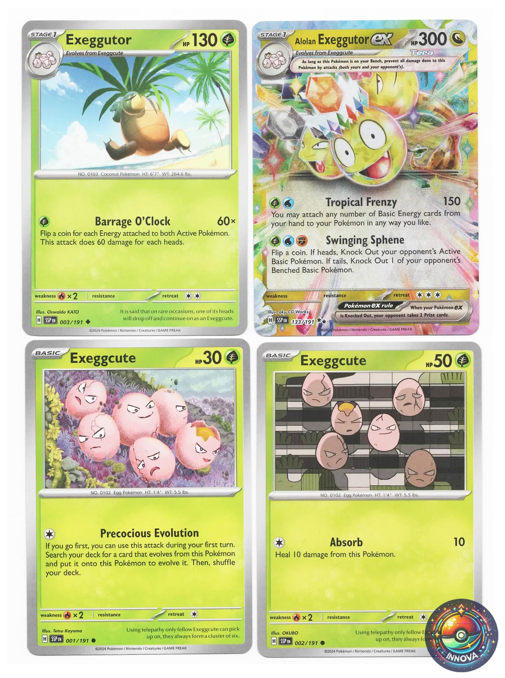 Amazon.com: Alolan Exeggutor ex 133/191 - Surging Sparks – Tera Pokemon ...