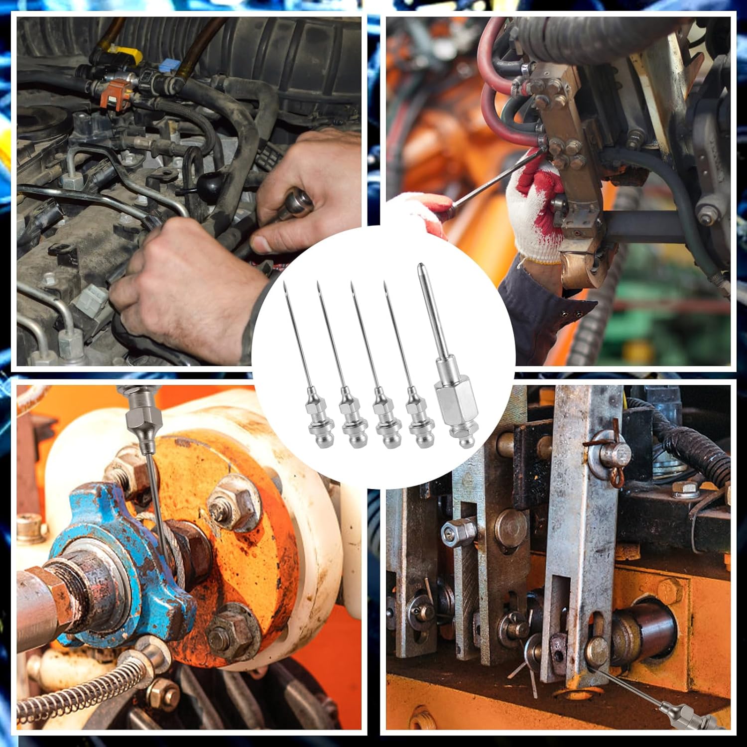 4pcs Grease Needle Nozzle, Bearing Grease Injector Needle with NPT ...