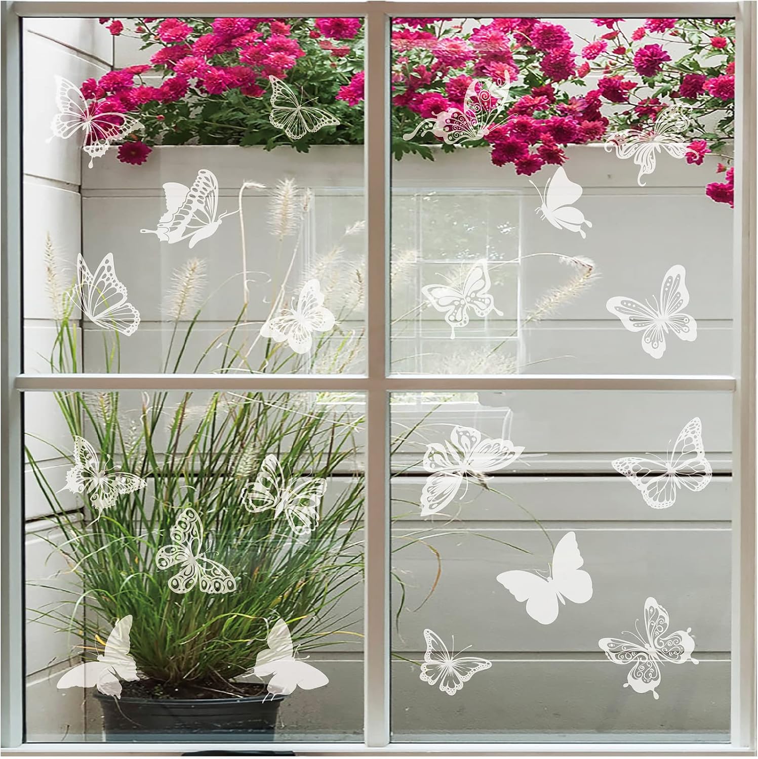 Amazon.com: 24 Pieces Window Clings, Butterfly Anti Collision Window ...