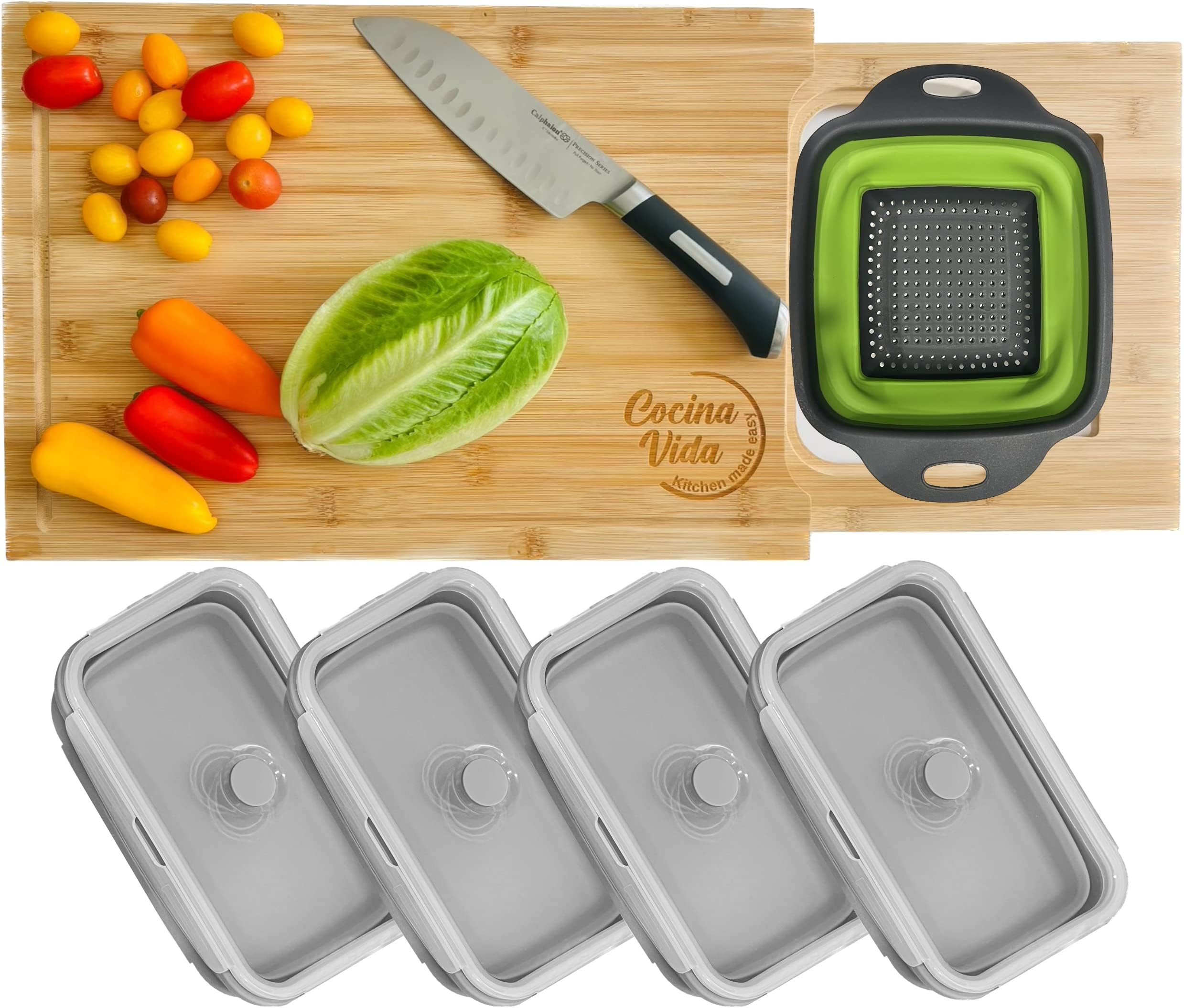 Amazon.com: Over the Sink Extendable Cutting Board w Built-In ...