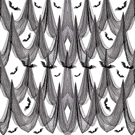 Amazon.com: Yobbai 6 Pack Halloween Black Creepy Cloth 30X72 Inch ...