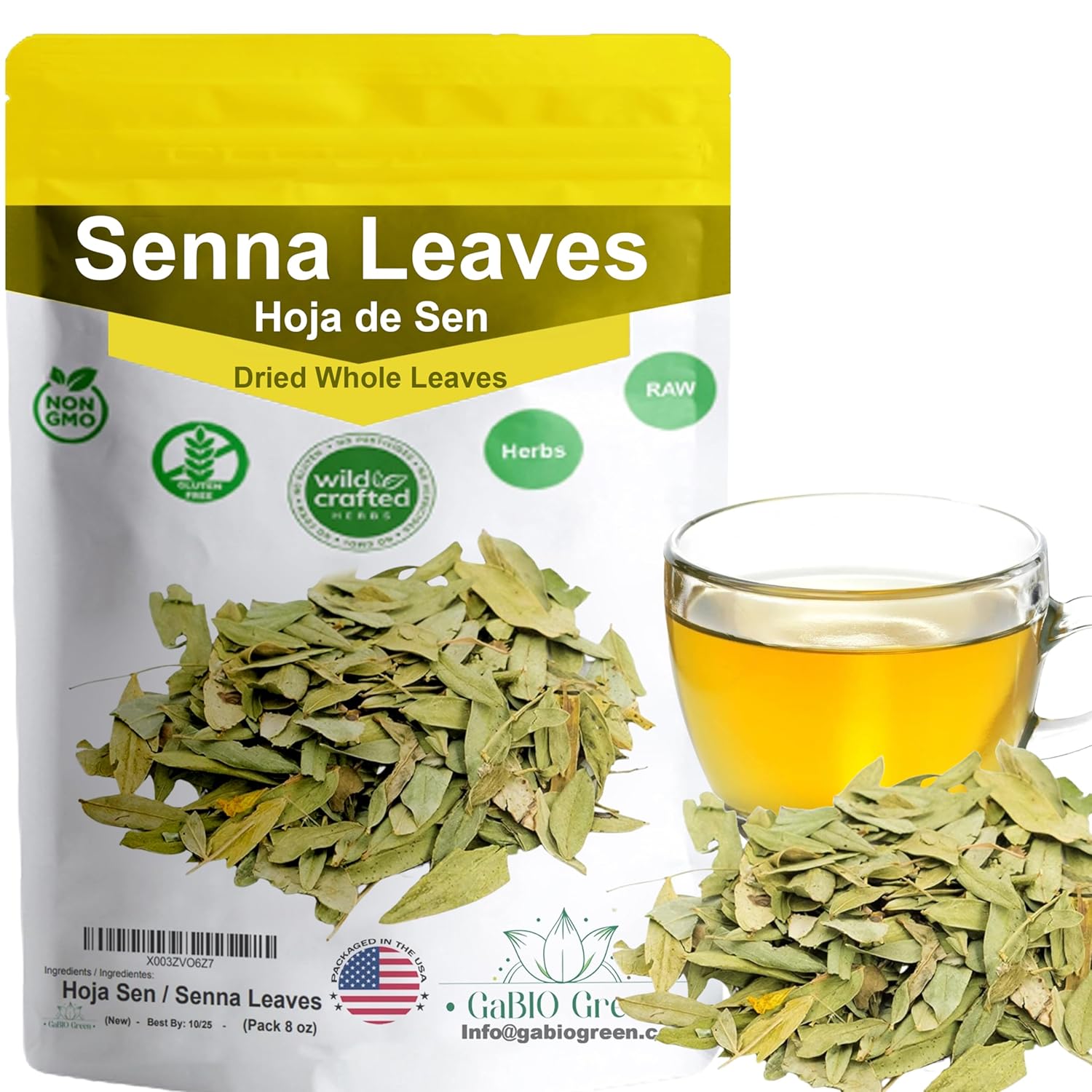 Amazon.com : Natural Senna Leaves Hoja Sen Dried Herbal Leaves, Senna Raw Leaf, Hoja Sen Cut ...