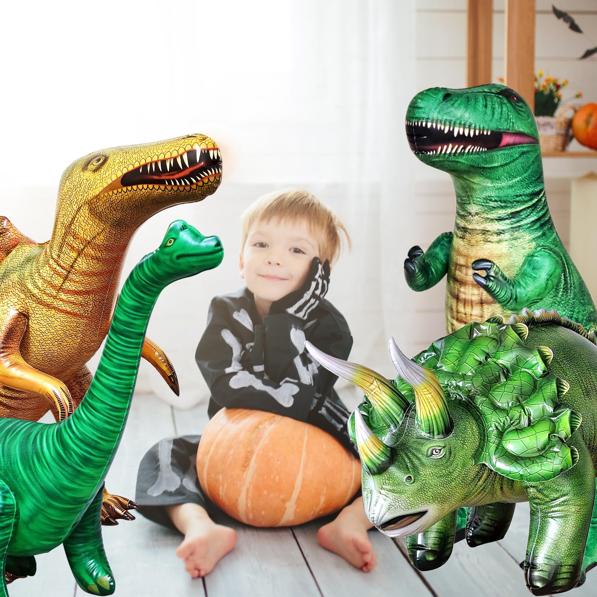 Snapklik.com : Jet Creations 4-pk Inflatable Dinosaurs Combo, T-rex ...